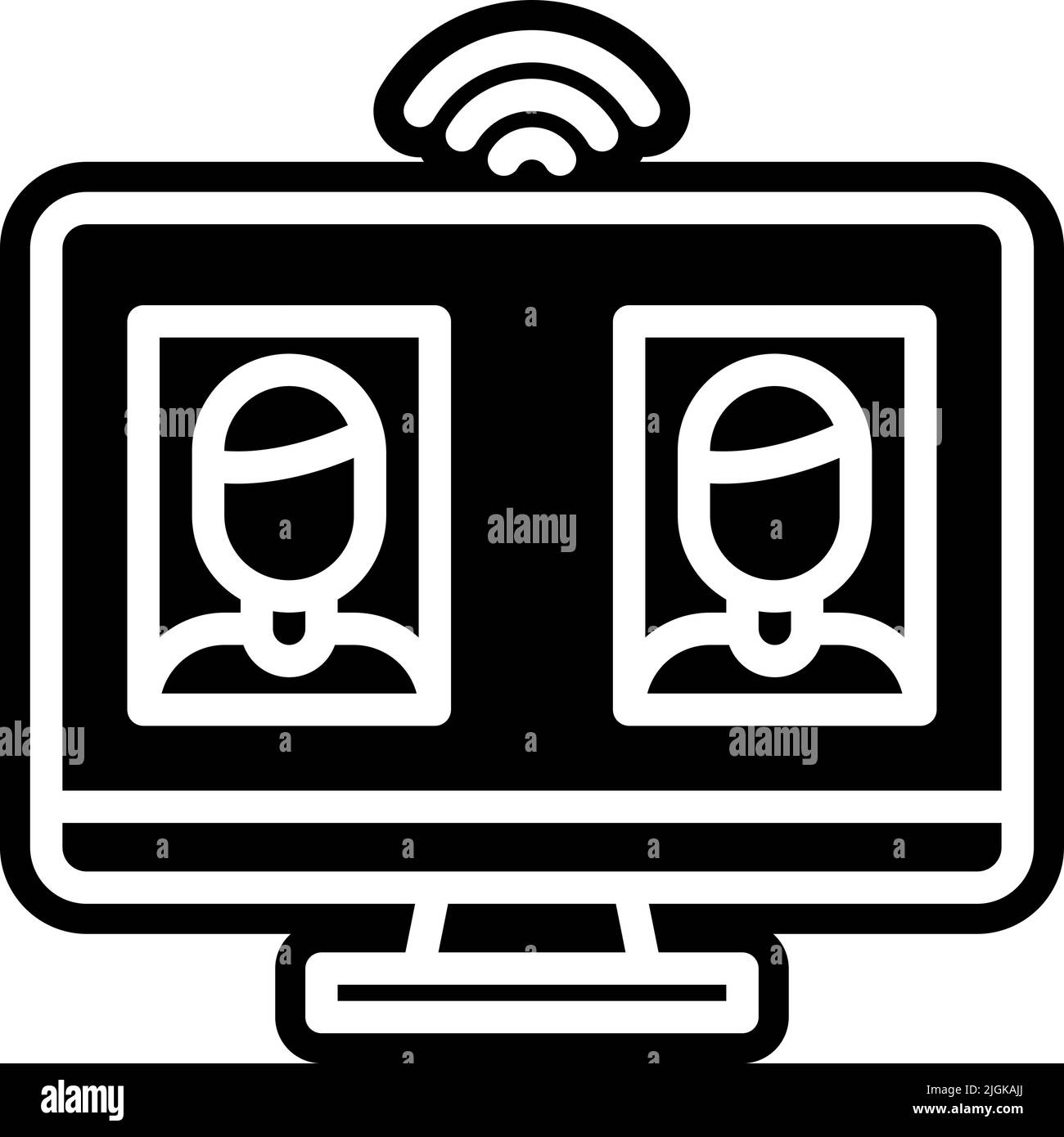 Online video conference glyph hi-res stock photography and images - Alamy