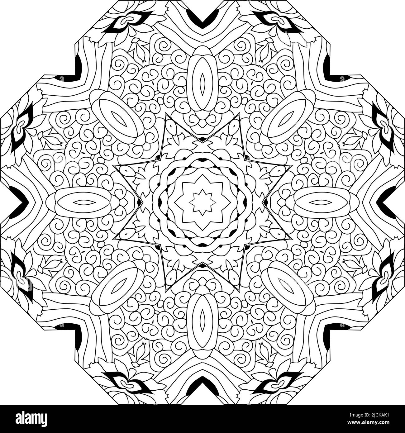 Vector Adult Coloring Book Textures. Hand-painted art design. Adult ...