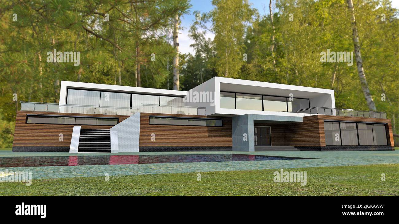 Amazing cozy high-tech country house with a rooftop terrace in a ...