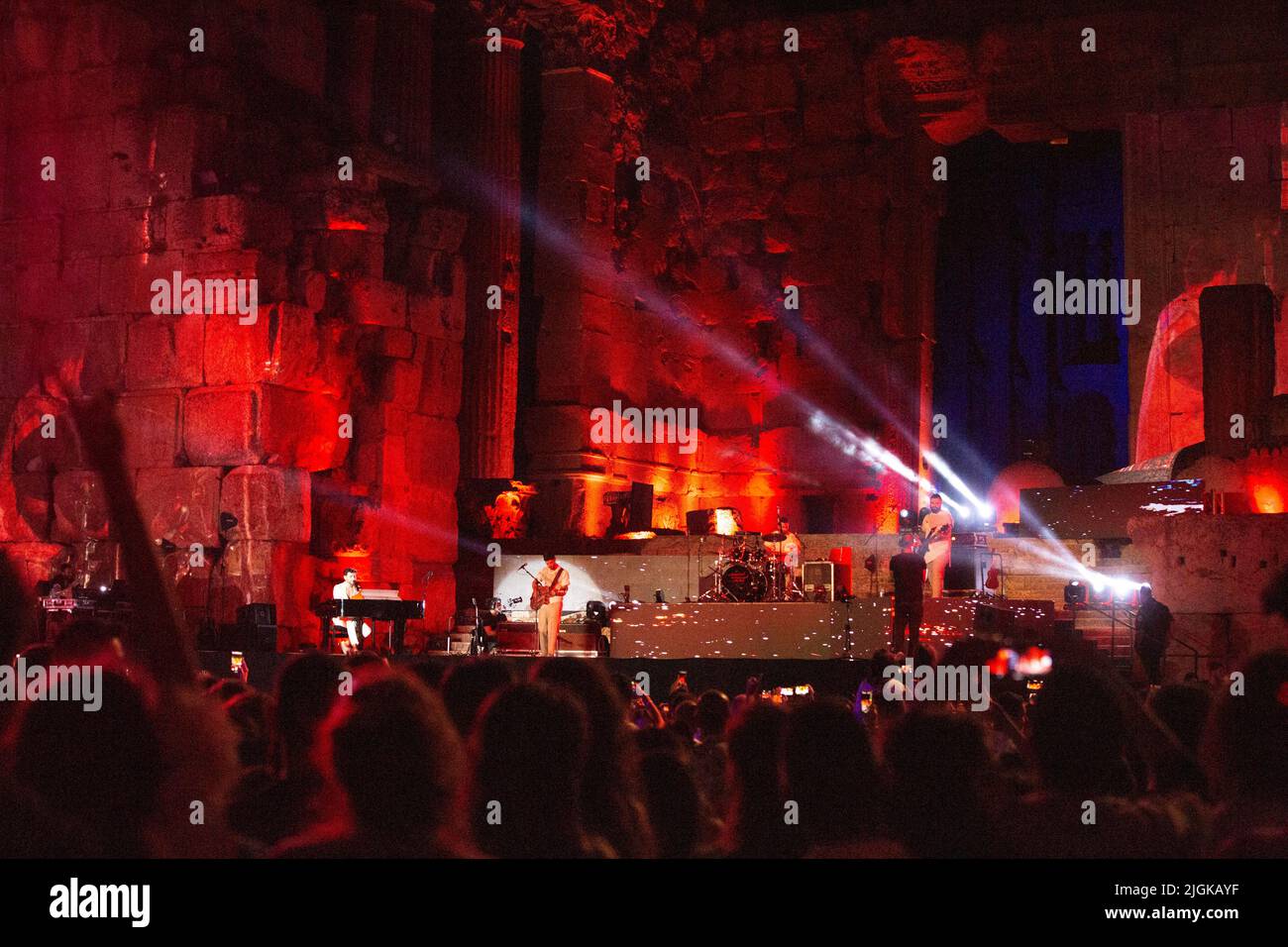 Baalbek, Lebanon. 10th July, 2022. Lebanese band Adonis performs during ...