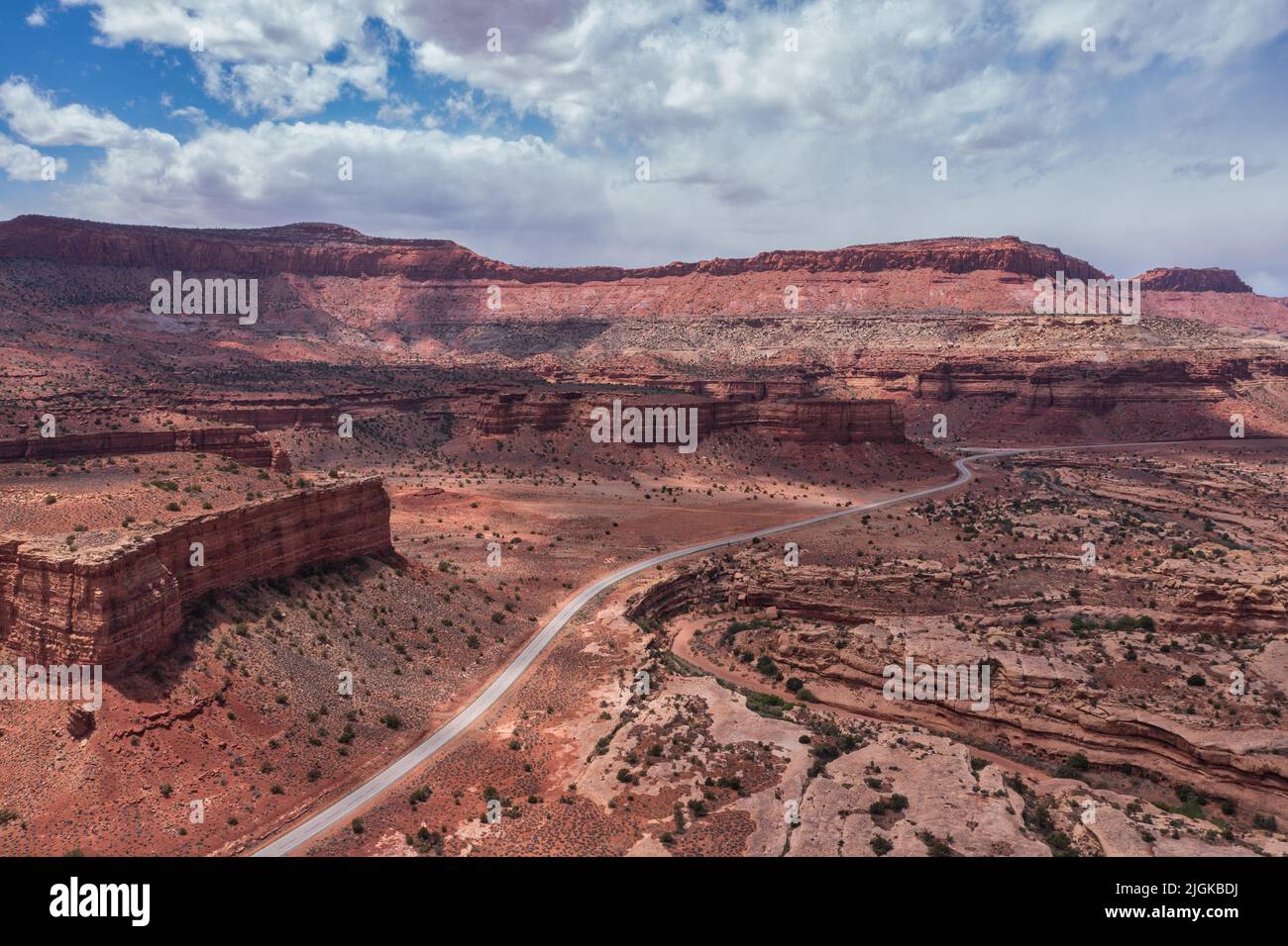 Travel Utah Background. Scenic highway through red rocks Stock Photo ...