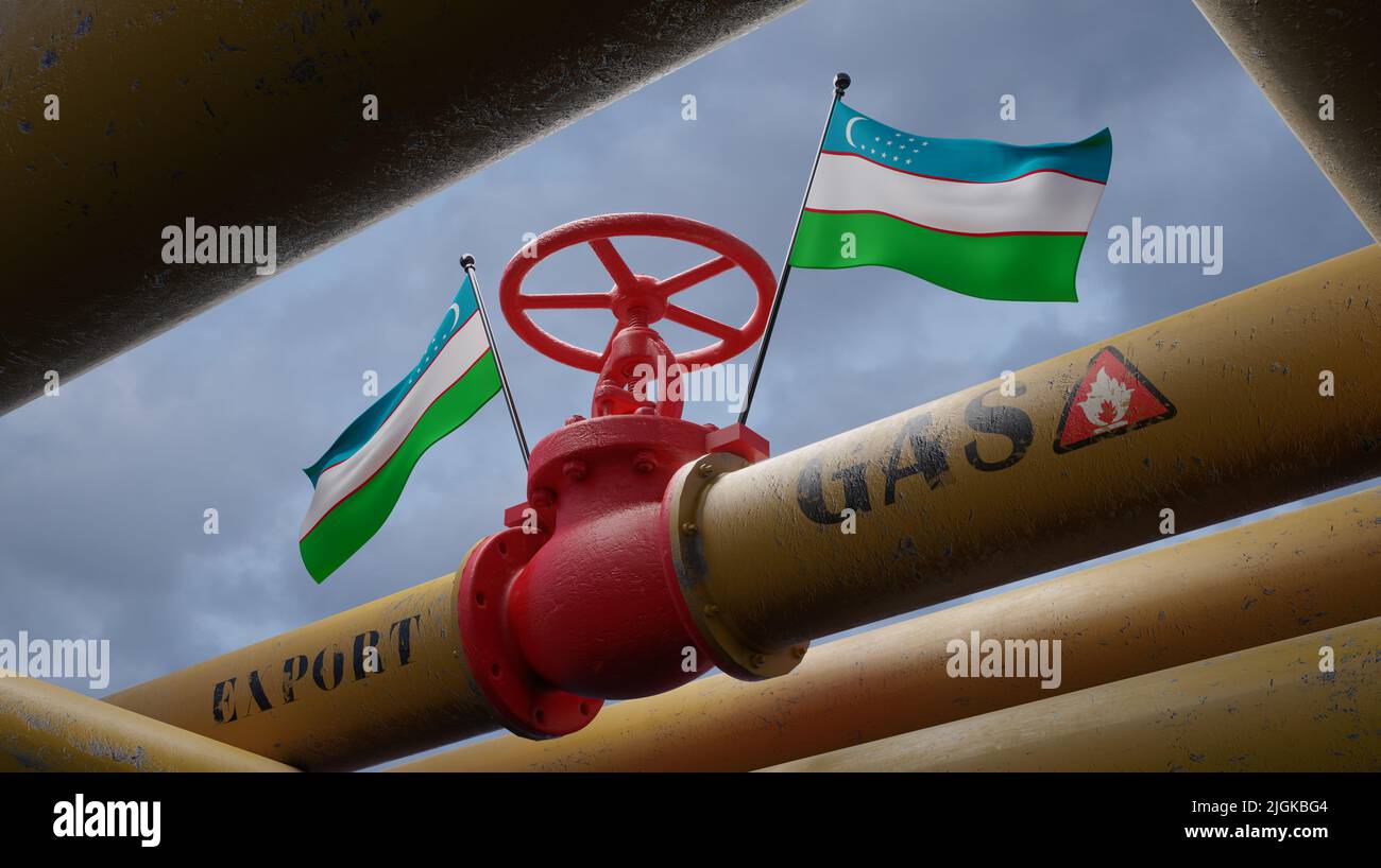 Valve on the main gas pipeline uzbekistan hi-res stock photography and ...