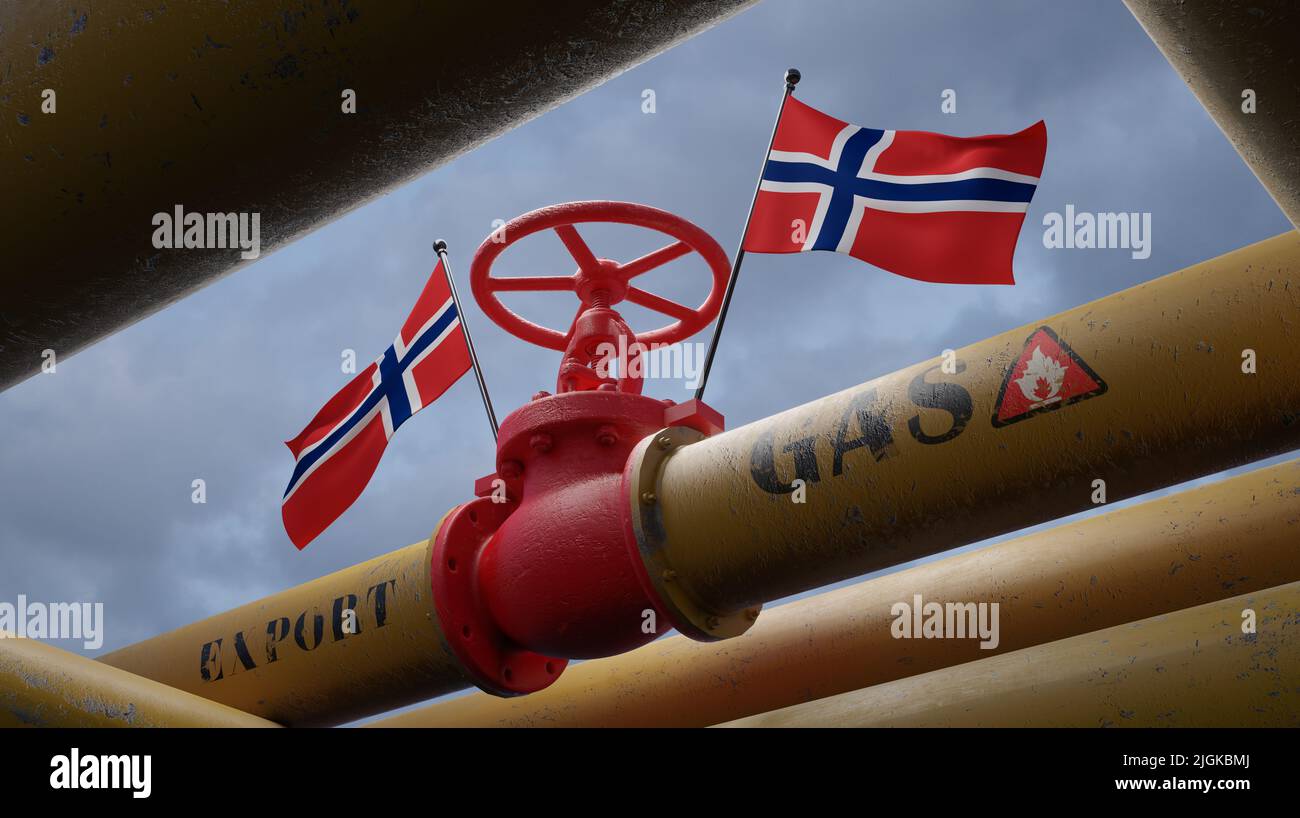 Pipeline with flags norway hi-res stock photography and images - Alamy