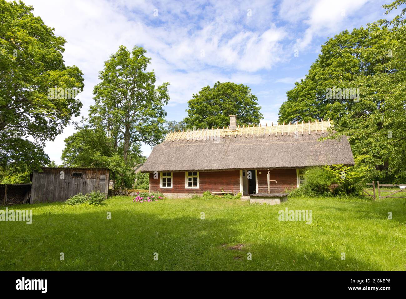 Old estonian school house Koguva Museum, Muhu island Estonia, an open ...