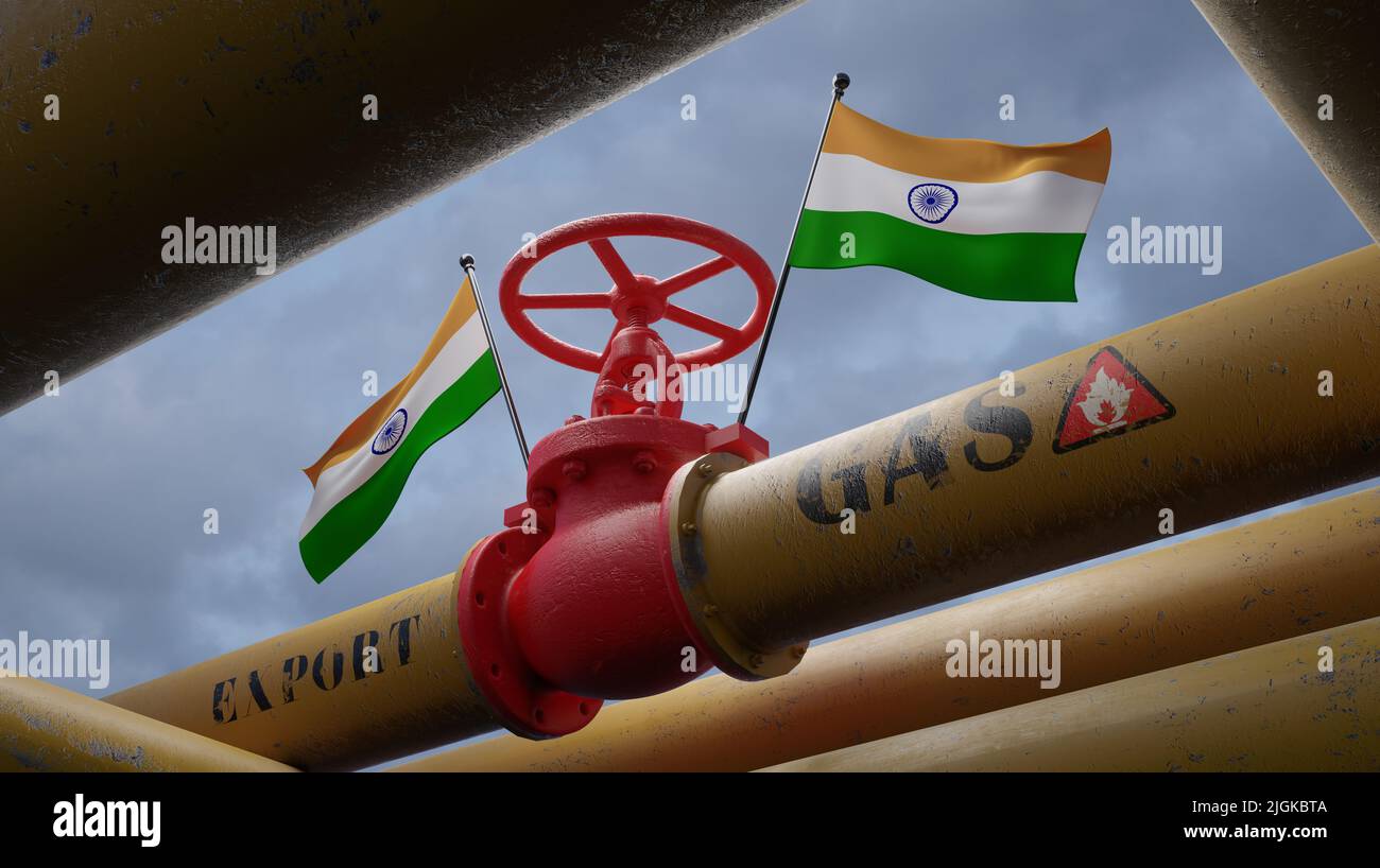 Pipeline with flags india hi-res stock photography and images - Alamy