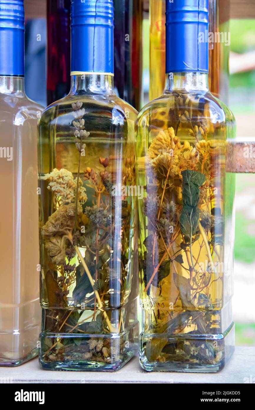 Aromatic home made and very healthy brandy (Serbian Rakija) with ...