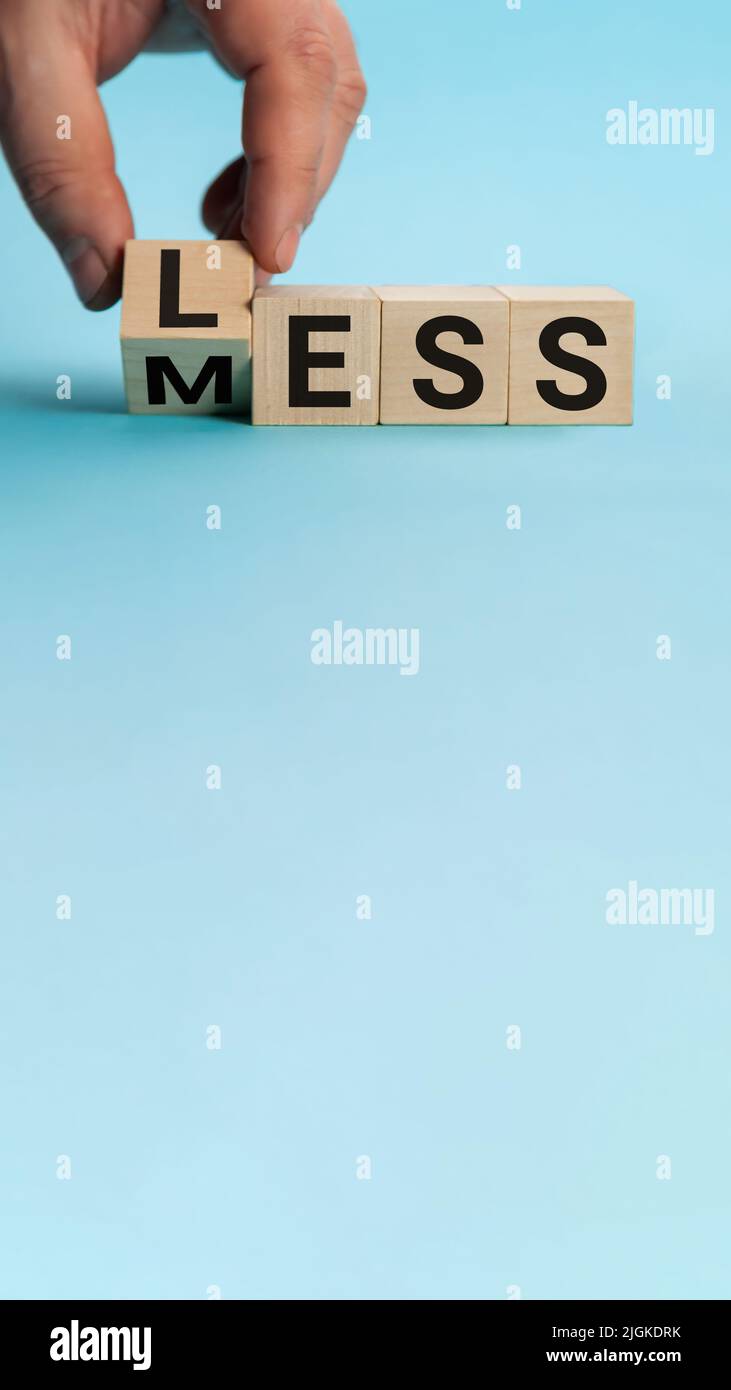 Less mess words on wooden blocks. Turned the cube and changed the word ...