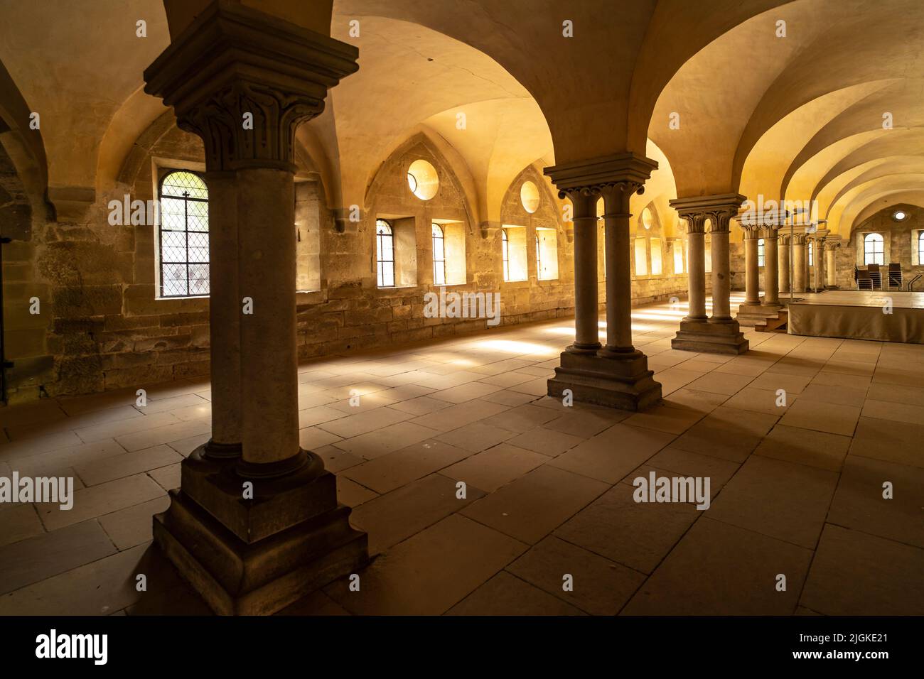 Laienrefektorium Innenraum, Kloster Maulbronn, Maulbronn, Baden ...