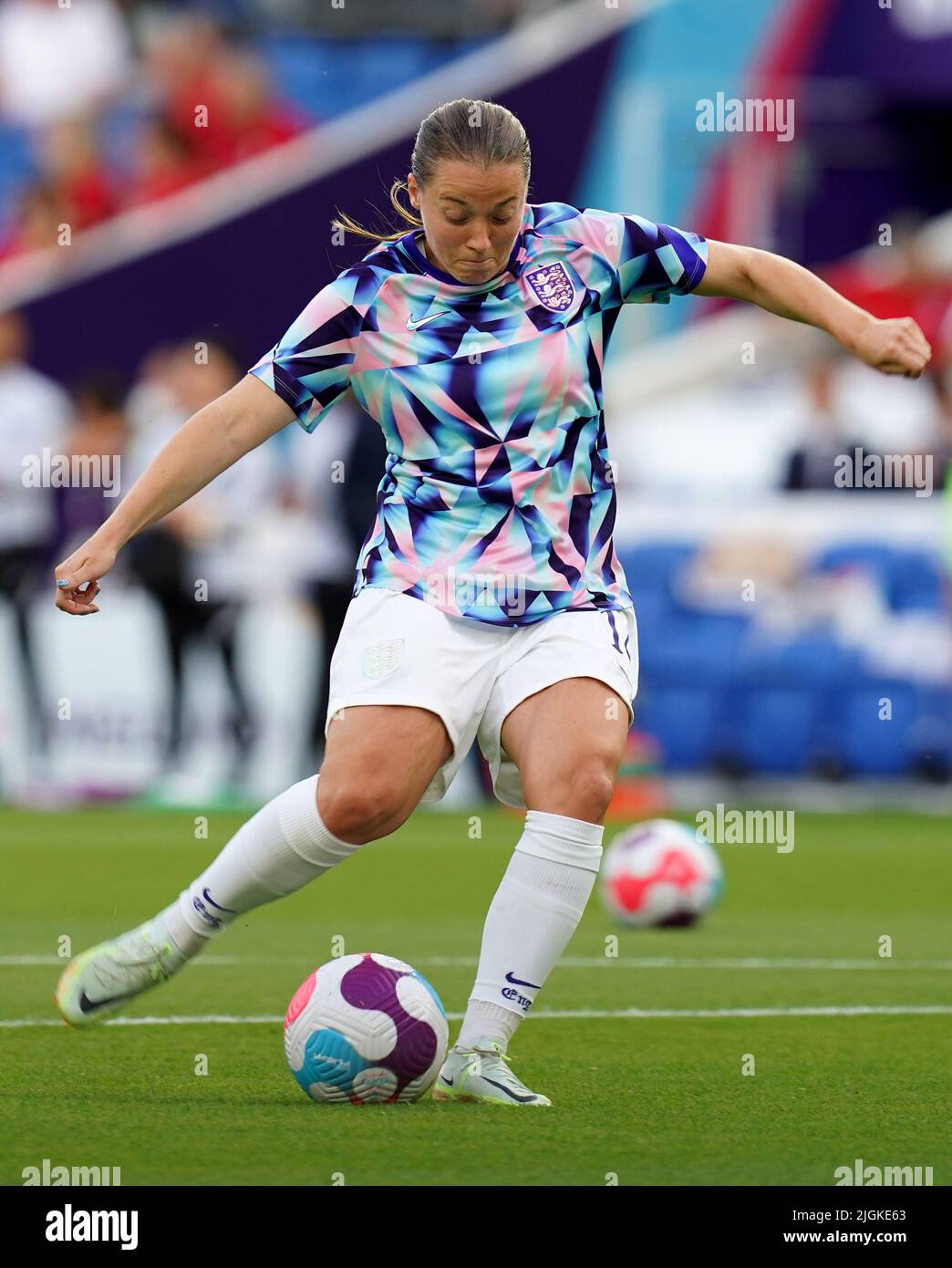 England’s Fran Kirby warms up ahead of the UEFA Women's Euro 2022 Group ...