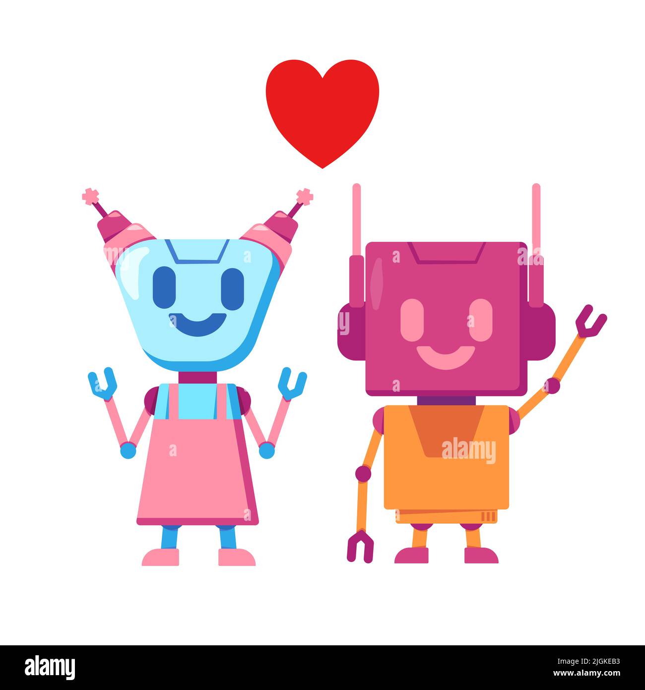 Robot technology couple love Cut Out Stock Images & Pictures - Alamy