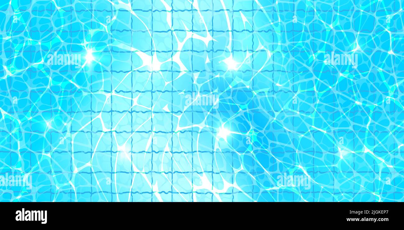 Swimming pool top view seamless pattern with sunlight glare reflect ...