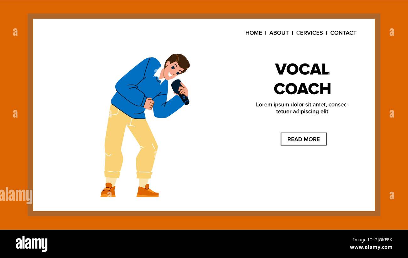Vocal Coach Teach Student At Music School Vector Stock Vector Image ...