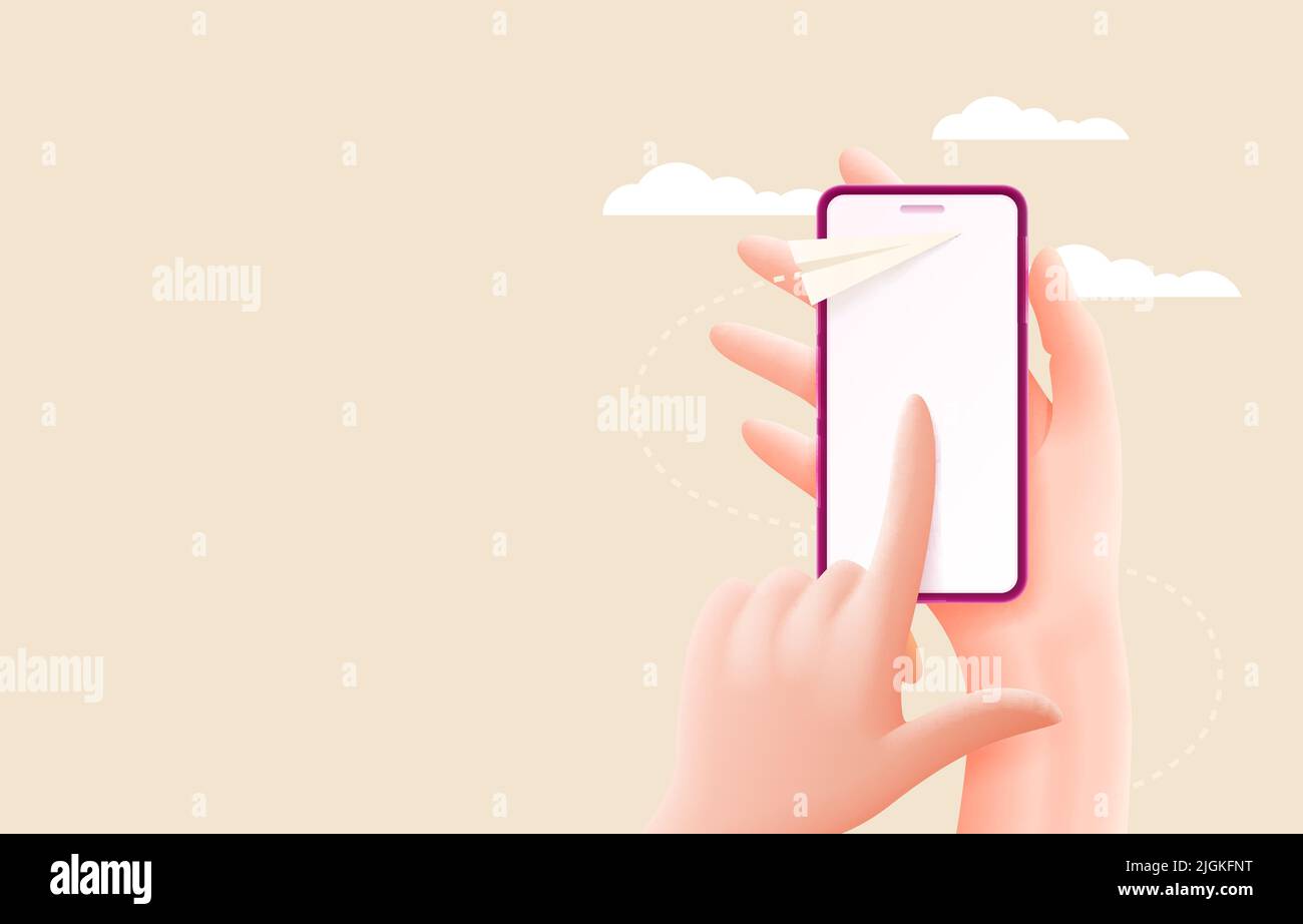 Letter message smartphone mobile screen, technology mobile display ...