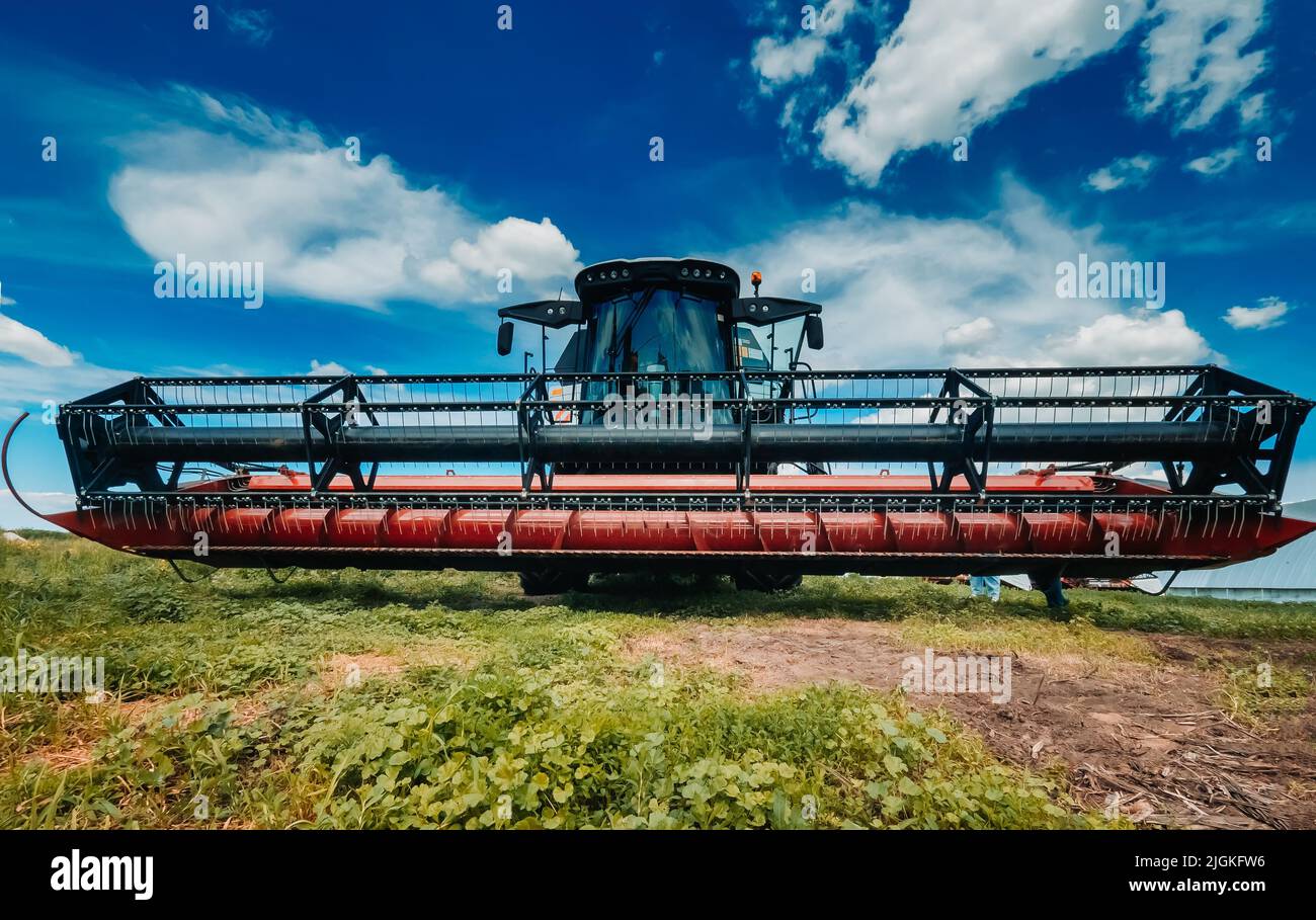 Big powerful industrial combine harvester machine. Harvester Machine in ...