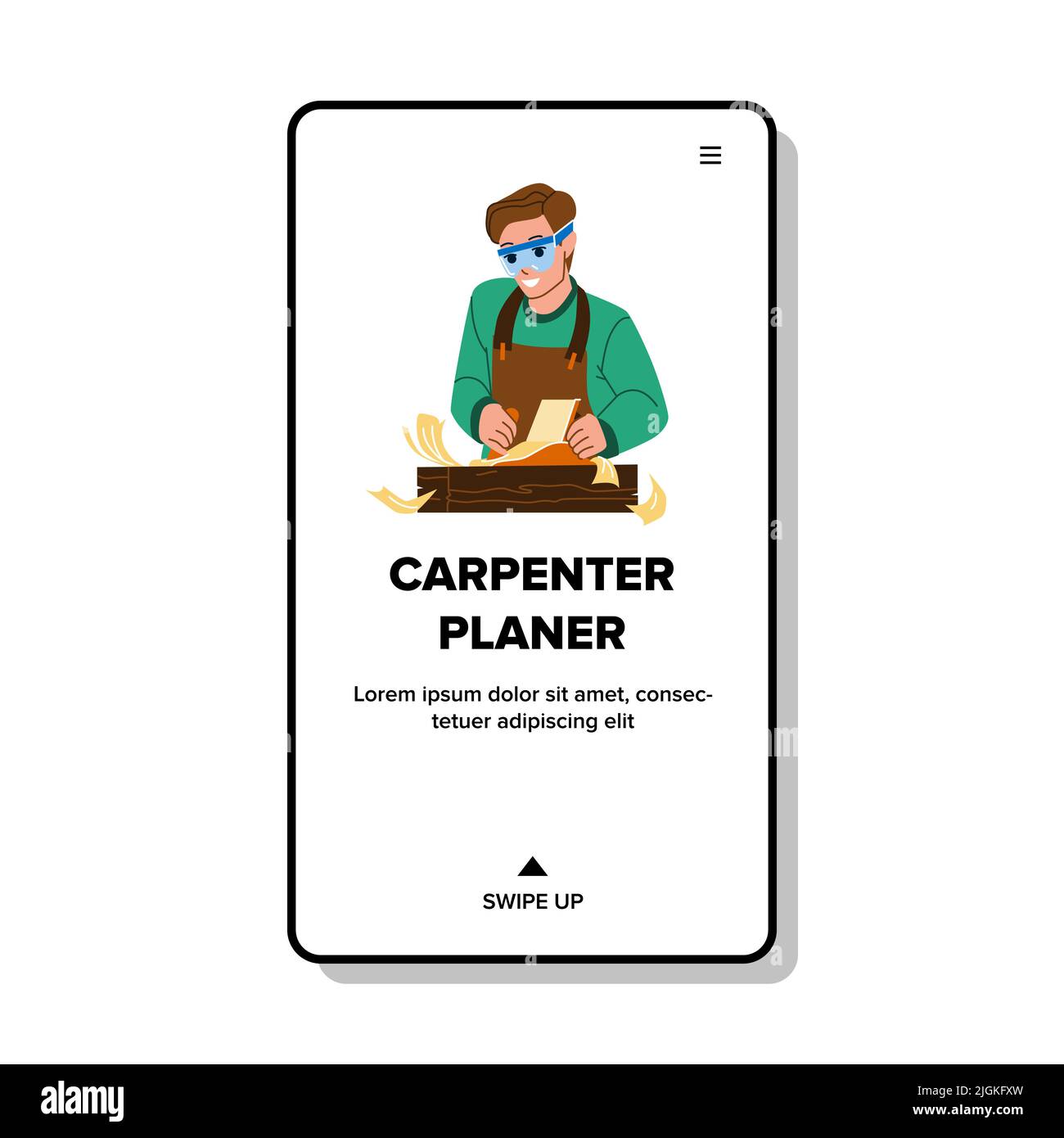 Carpenter man using wood Stock Vector Images - Alamy