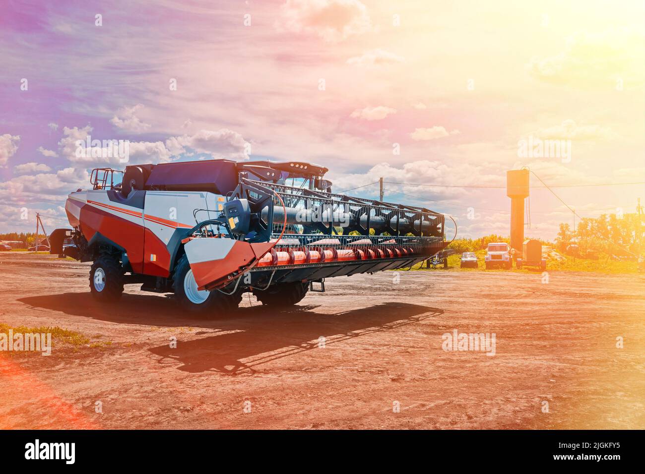 Big powerful industrial combine harvester machine. Harvester Machine in ...