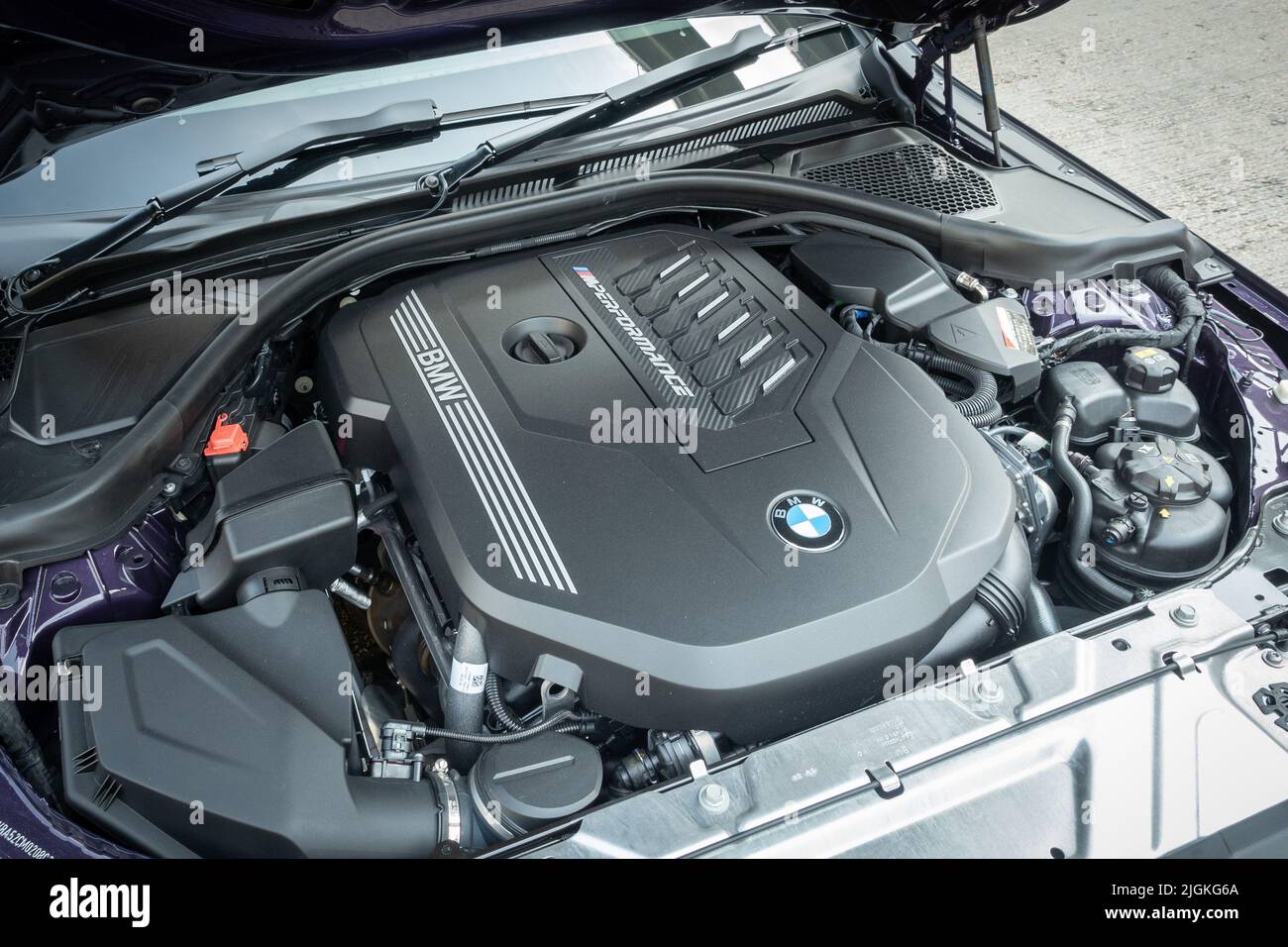 Hong Kong, China April 25 , 2022 : BMW M240i 2022 Engine April 25 2022 ...