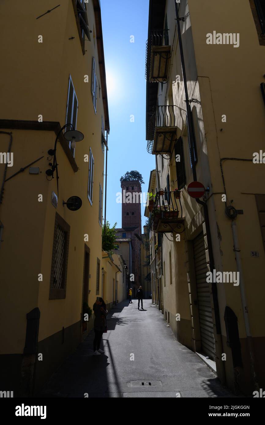Lucca-March 2022-Italy The historic center of the splendid Tuscan town ...