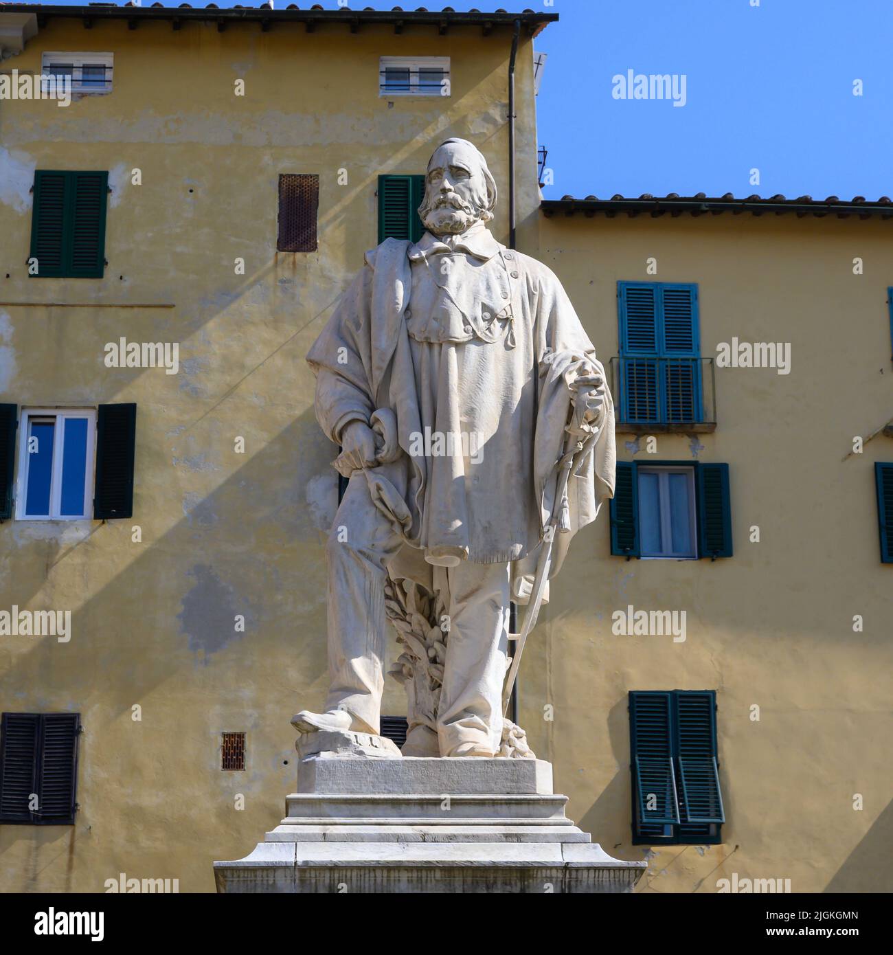Lucca-March 2022-Italy Marble statue depicting Giuseppe Garibaldi ...