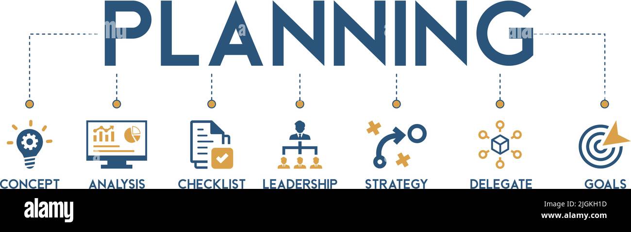 Banner of planning concept vector illustration with icons of concept ...