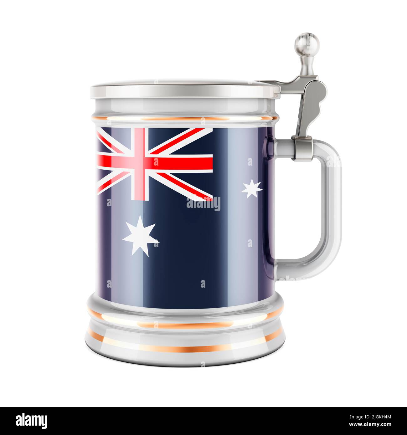 Beer mug with Australian flag, 3D rendering isolated on white ...