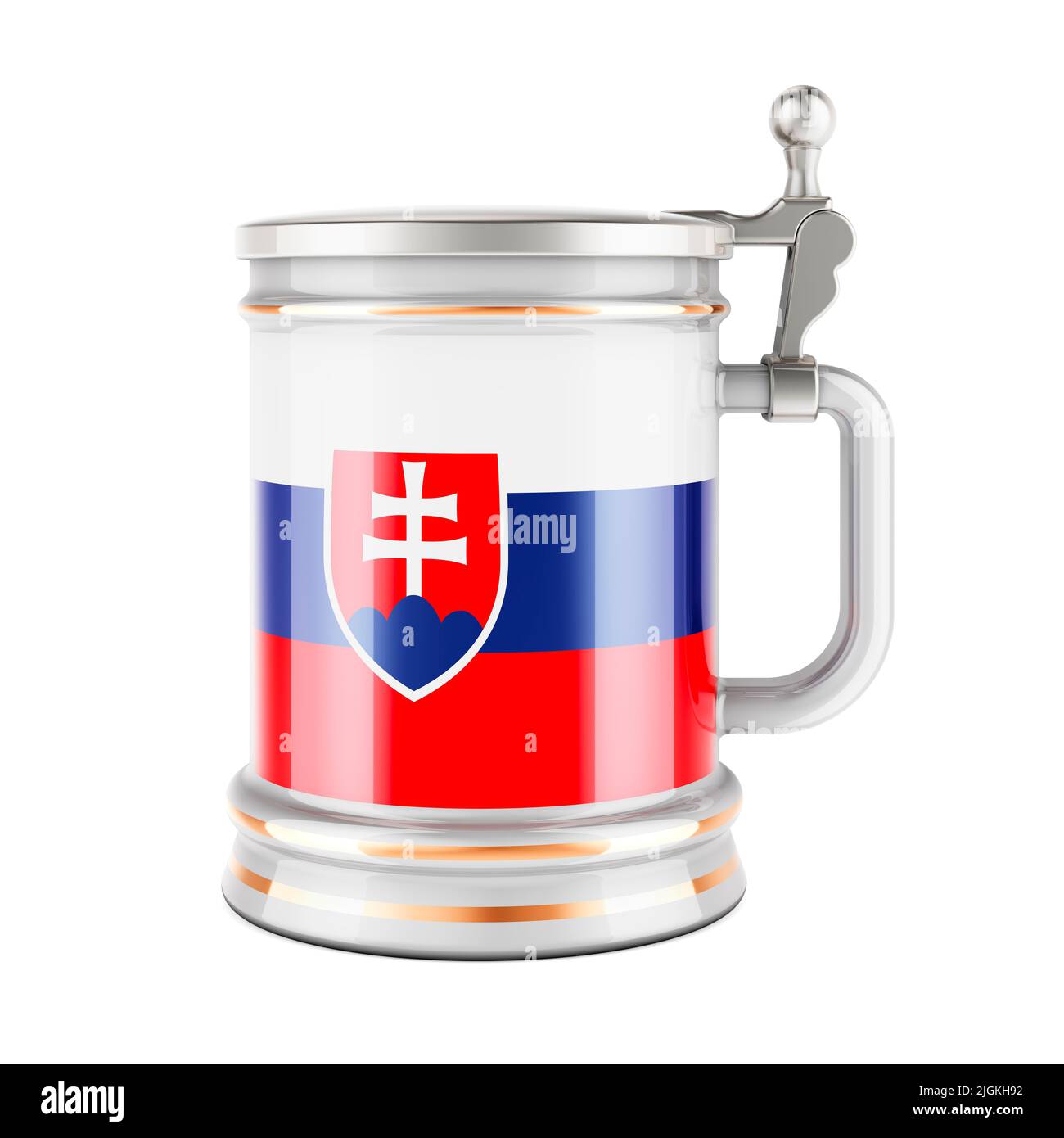 Beer mug with Slovak flag, 3D rendering isolated on white background ...