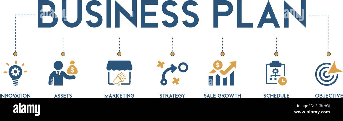 Banner of business plan symbol vector illustration concept with the ...