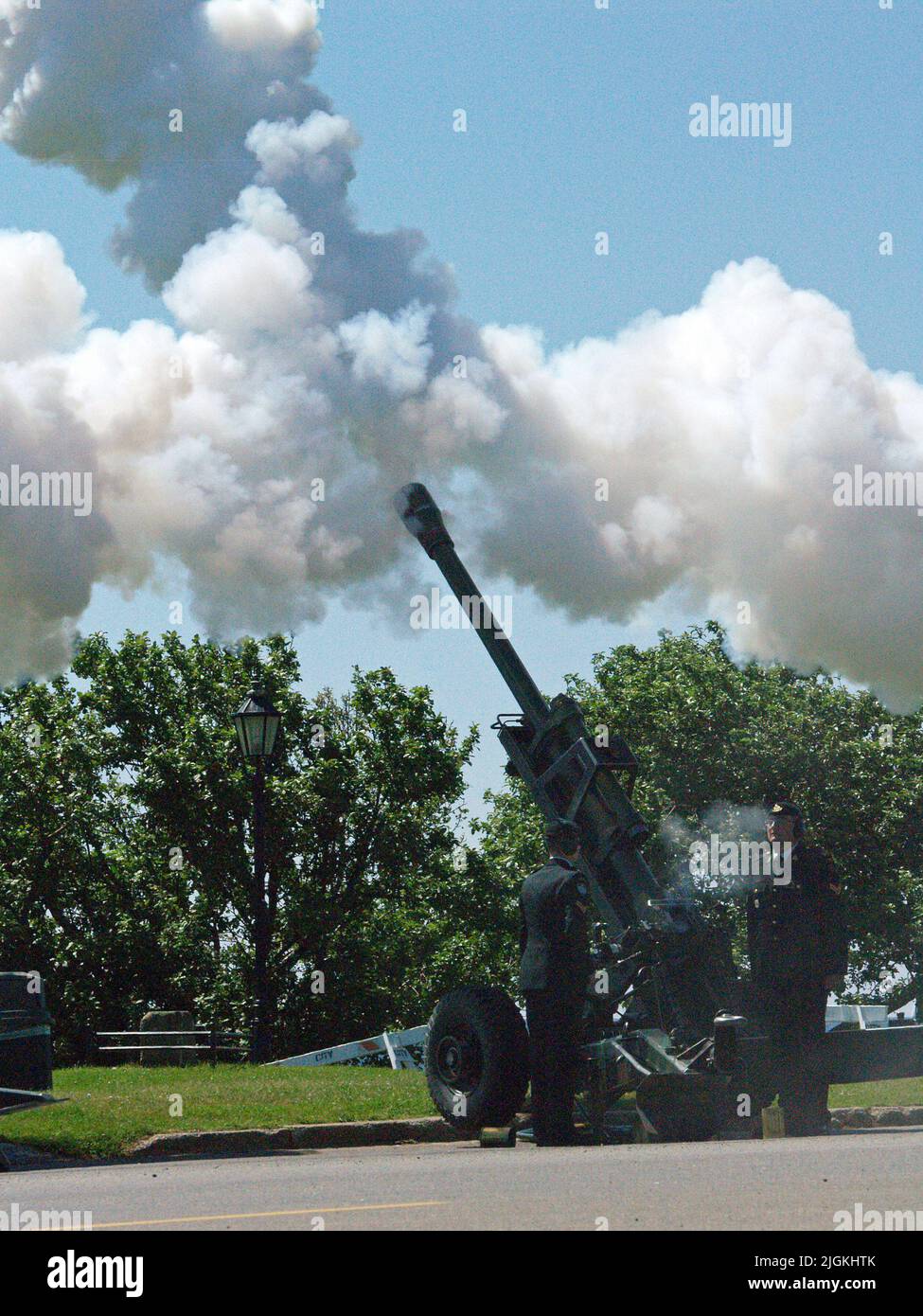 21 gun salute at Canada Day celebrations,Charlottetown,PEI Stock Photo ...