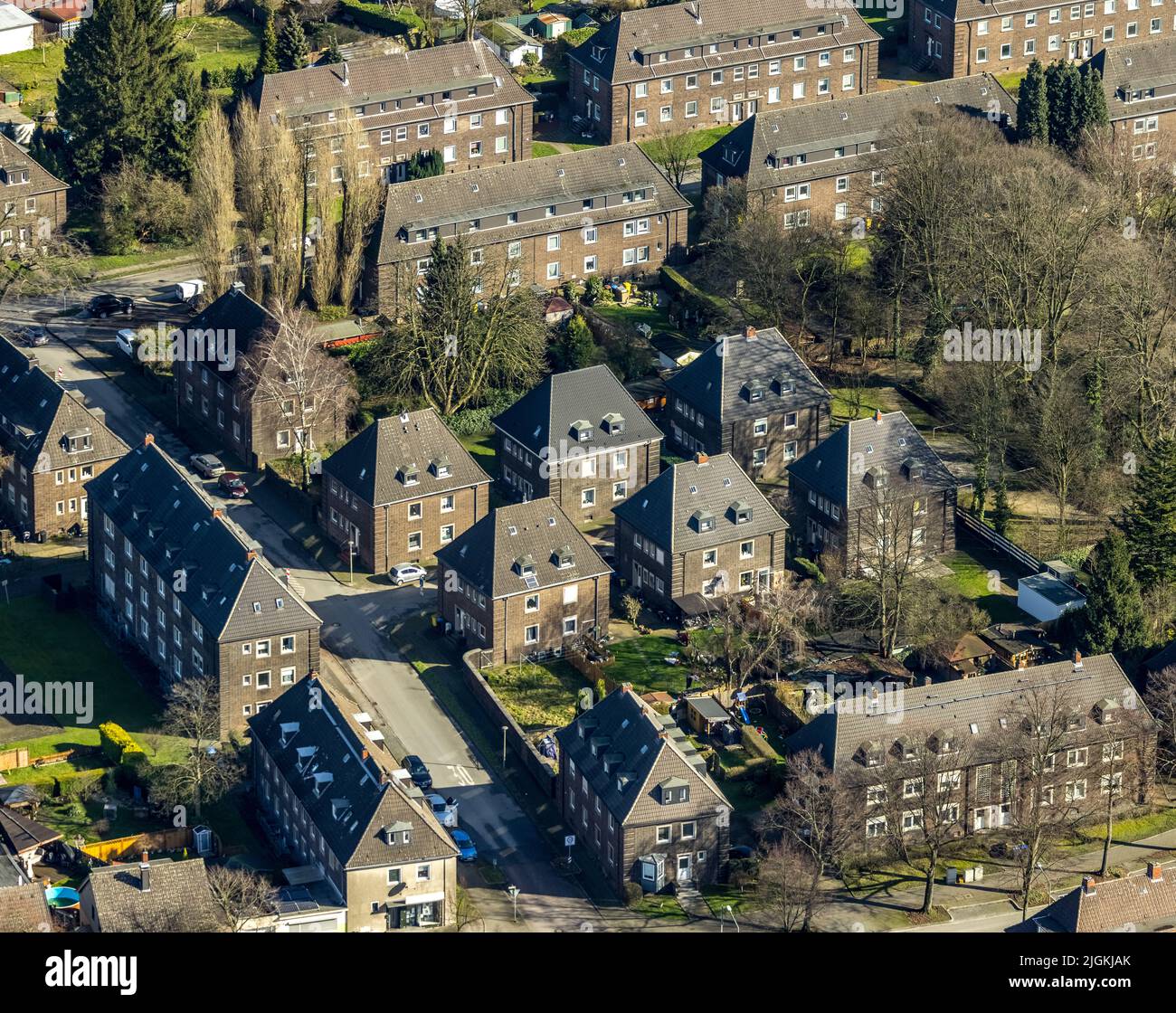 Aerial view, housing estate Im Scheierbruch corner Alsenstraße in the ...