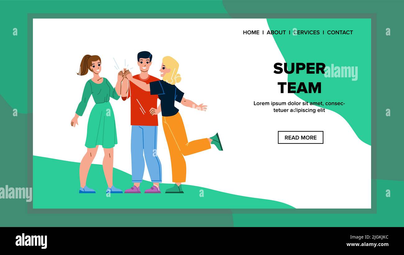 Super Team Celebrate Success Achievement Vector Stock Vector Image ...