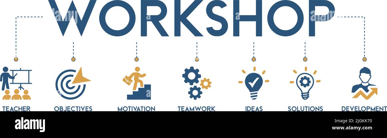 Workshop banner web icon vector illustration concept with icon and ...