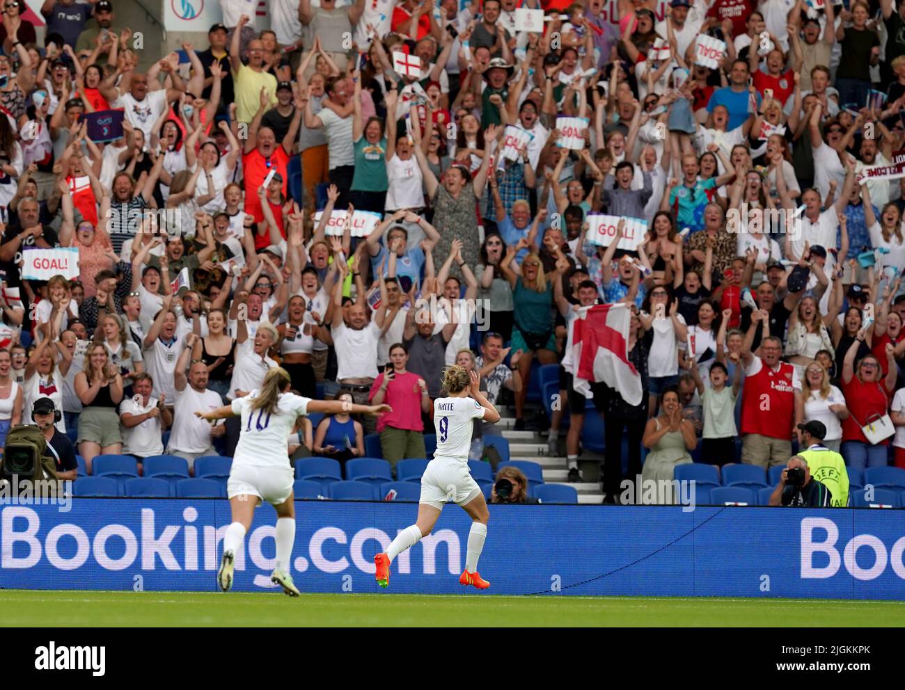 England’s Ellen White celebrates scoring her sides third goal during ...
