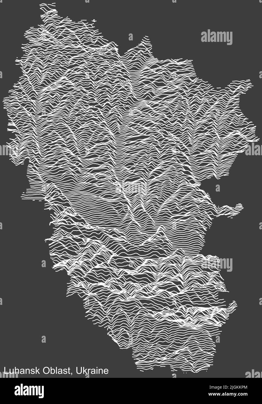 Topographic relief map of the LUHANSK OBLAST, UKRAINE Stock Vector ...