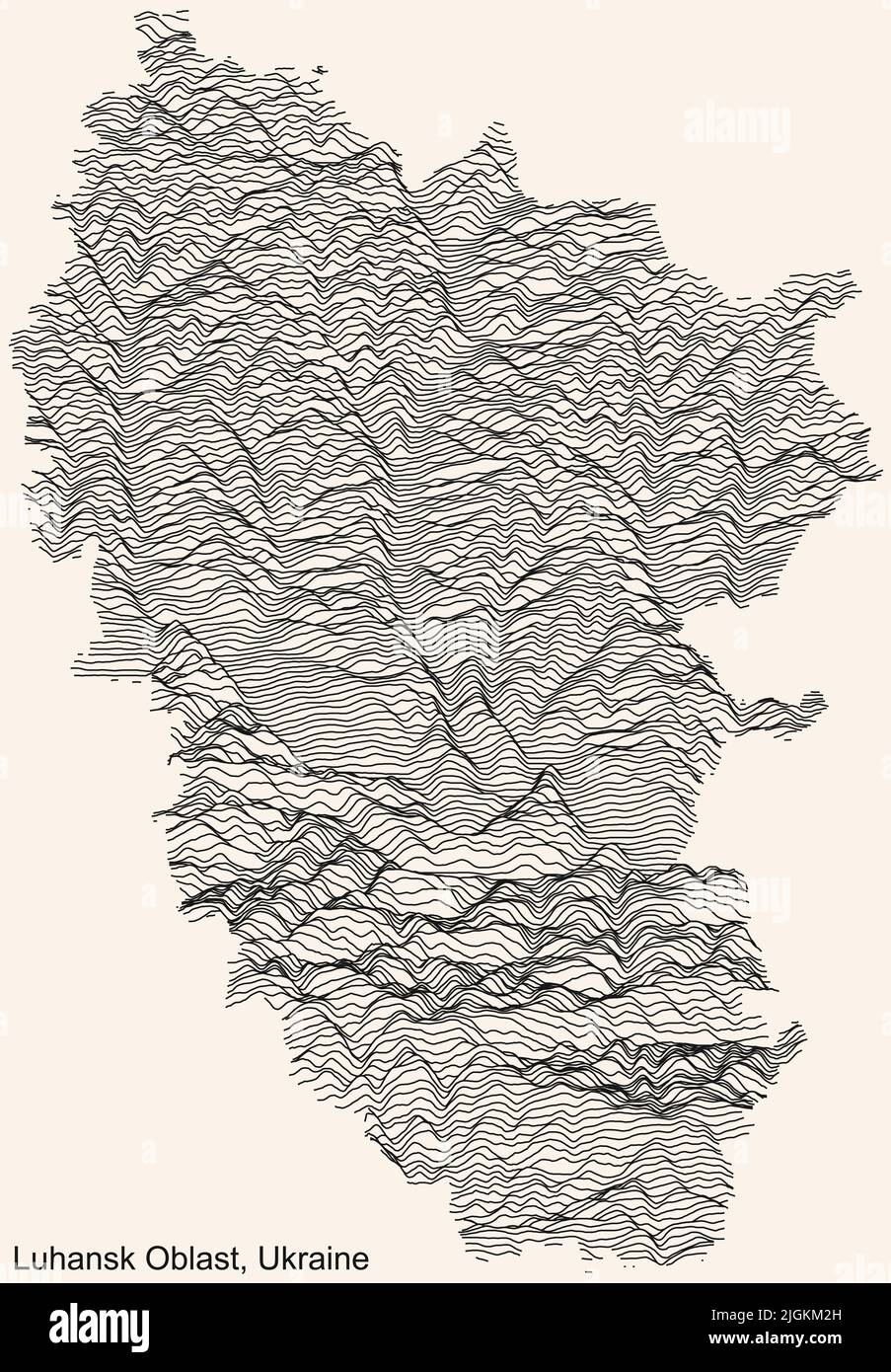 Topographic relief map of the LUHANSK OBLAST, UKRAINE Stock Vector ...