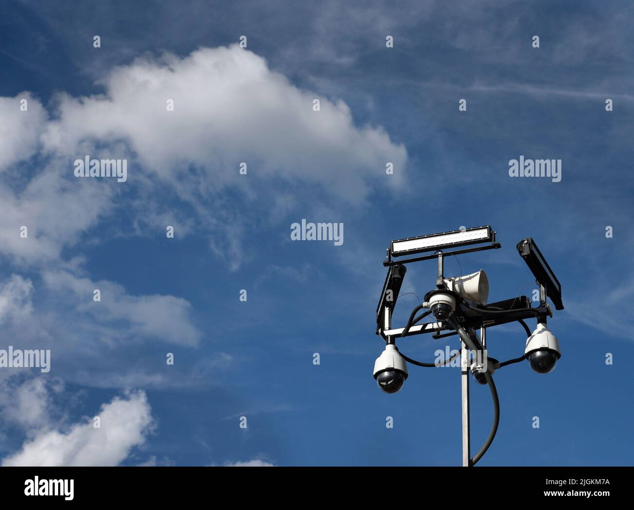 Portable security and surveillance cameras set up by the Santa Fe, New ...