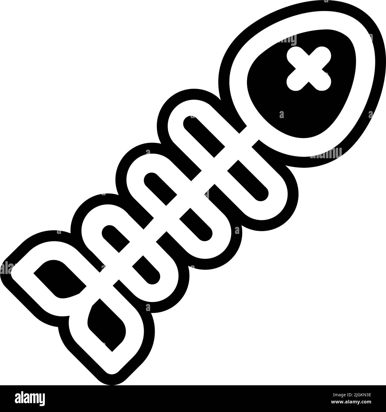 Fish skeleton icon flat Black and White Stock Photos & Images - Alamy