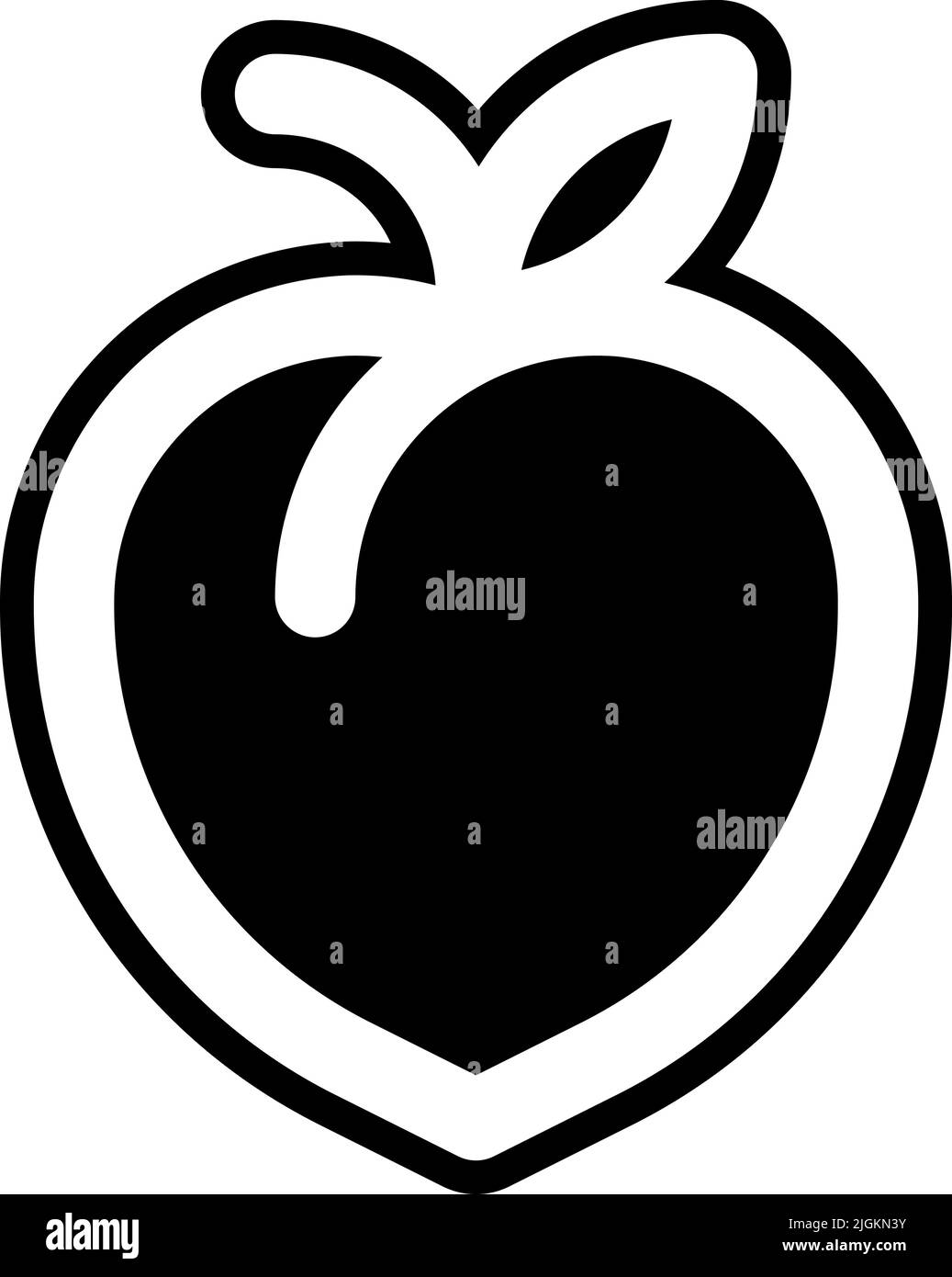 Peach icon element fruit Black and White Stock Photos & Images - Alamy