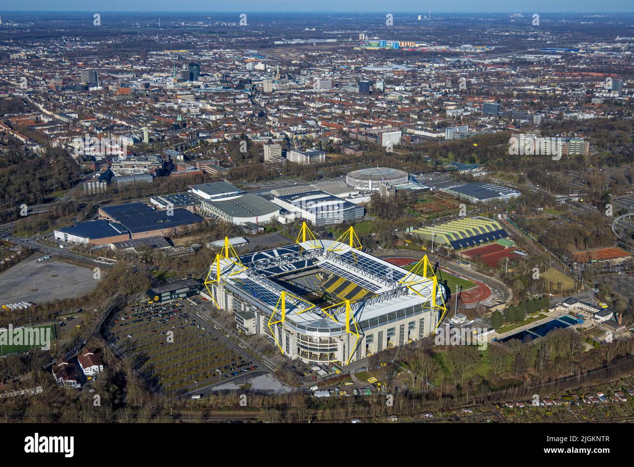 Aerial photography, Signal Iduna Park Bundesliga stadium BVB 09 ...