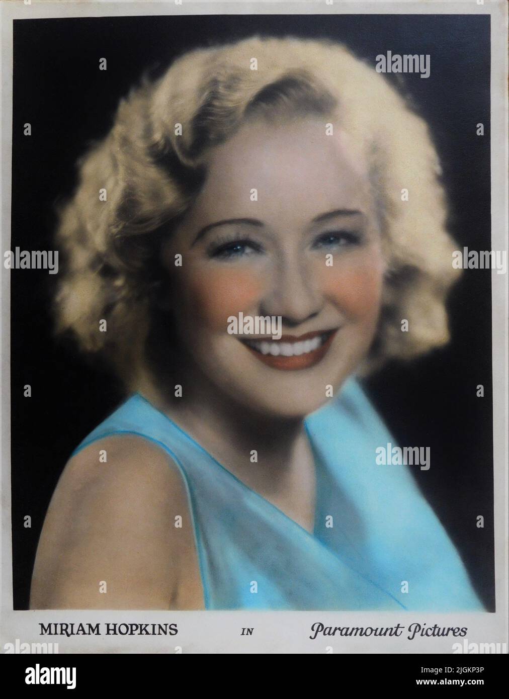 MIRIAM HOPKINS circa 1932 Colour Tinted Lobby Display Portrait ...