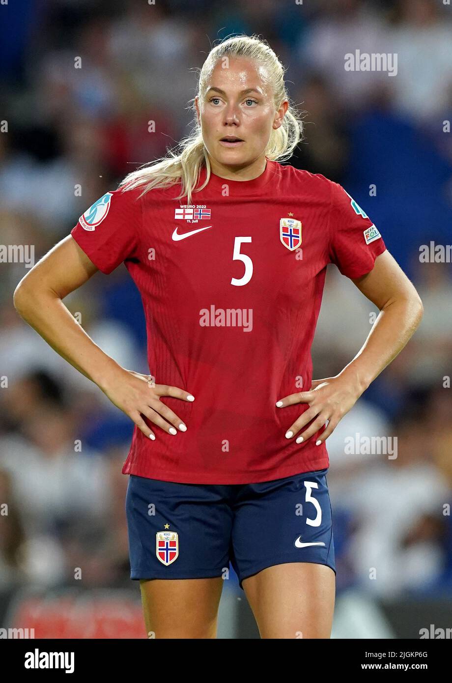 Norway’s Guro Bergsvand during the UEFA Women's Euro 2022 Group A match at the Brighton & Hove ...