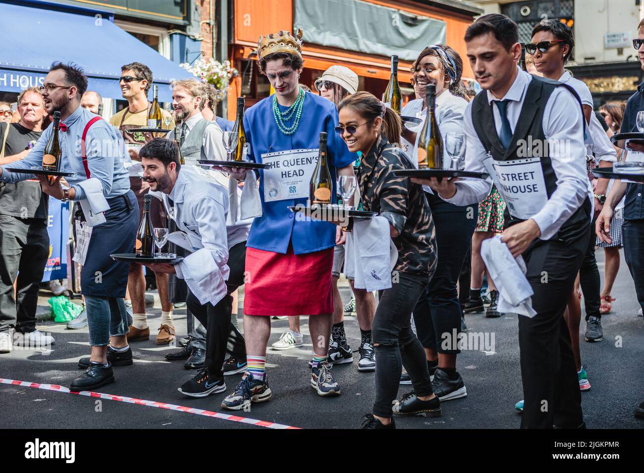 Lining up for the Soho Waiters’ Race where restaurant staff sprint ...
