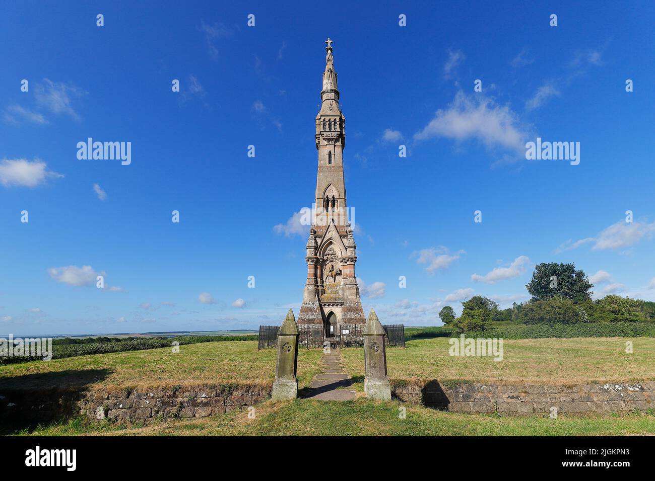Sir Tatton Sykes Monument built in 1865 at Sledmere in the East Ridings ...