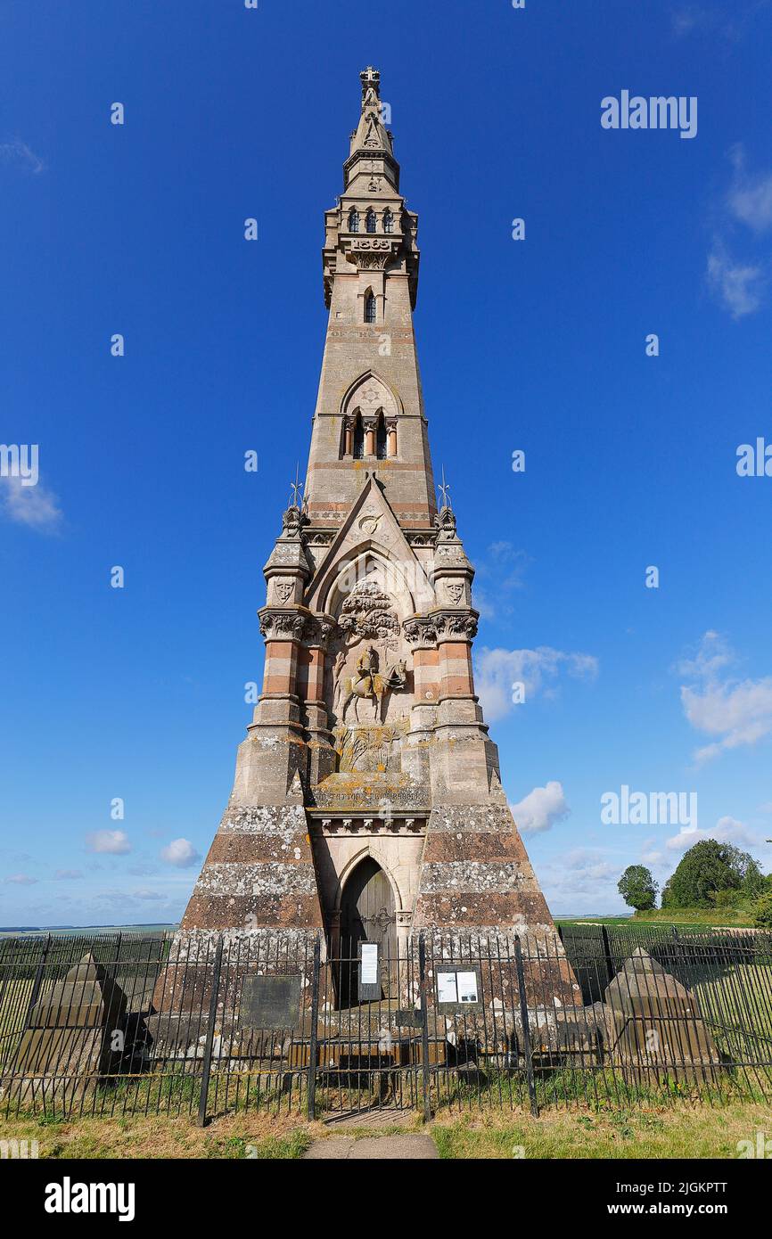 Sir Tatton Sykes Monument built in 1865 at Sledmere in the East Ridings ...