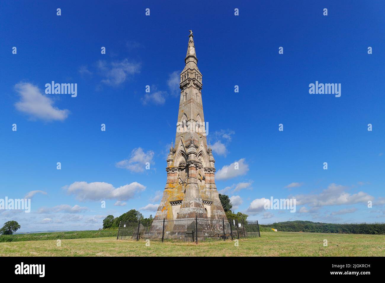 Sir Tatton Sykes Monument built in 1865 at Sledmere in the East Ridings ...