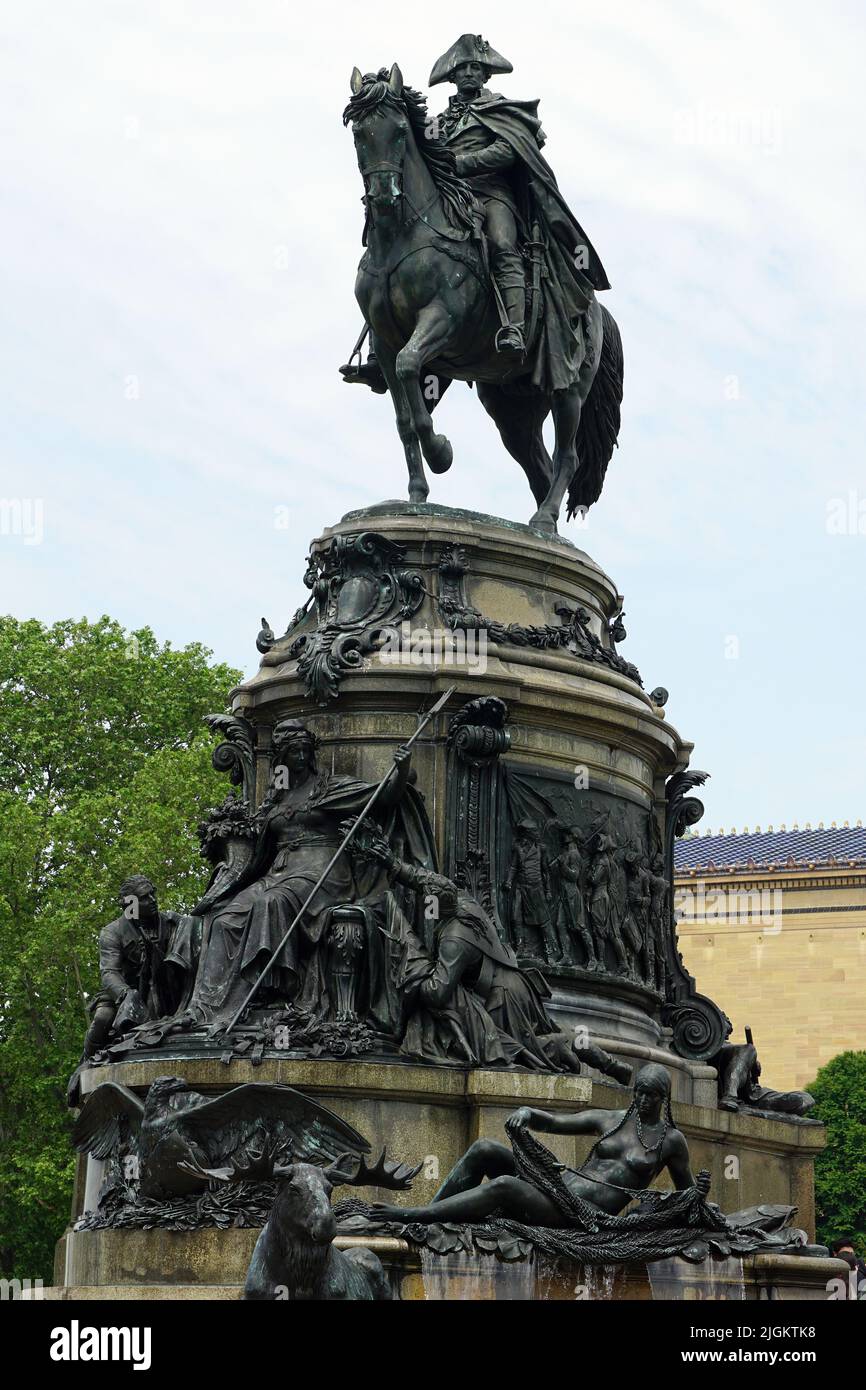 Washington Monument Fountain, Eakins Oval, Philadelphia, Pennsylvania ...
