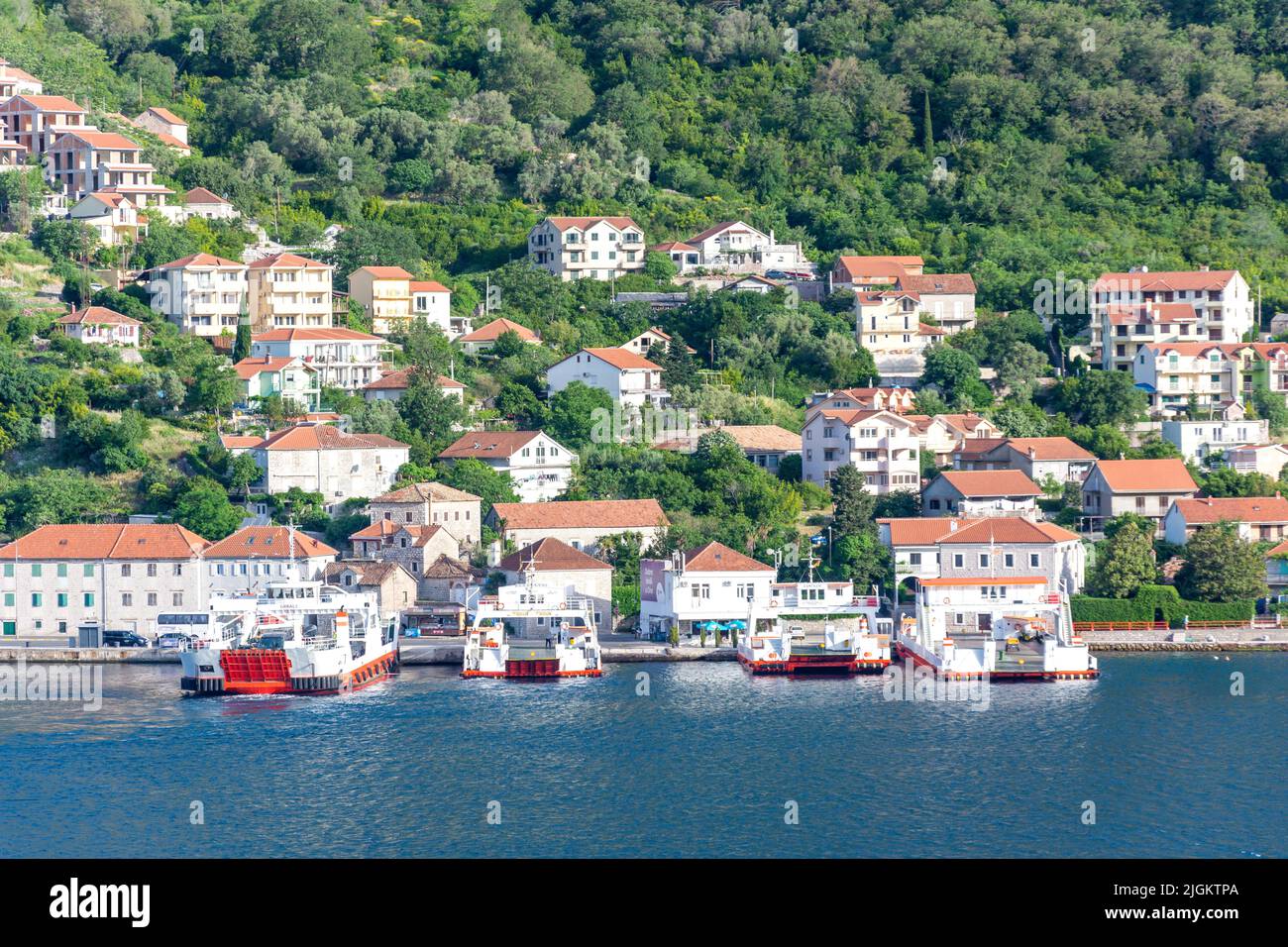 Ferry boats at Kamenari, Herceg Novi, Bay of Kotor (Boka kotorska ...
