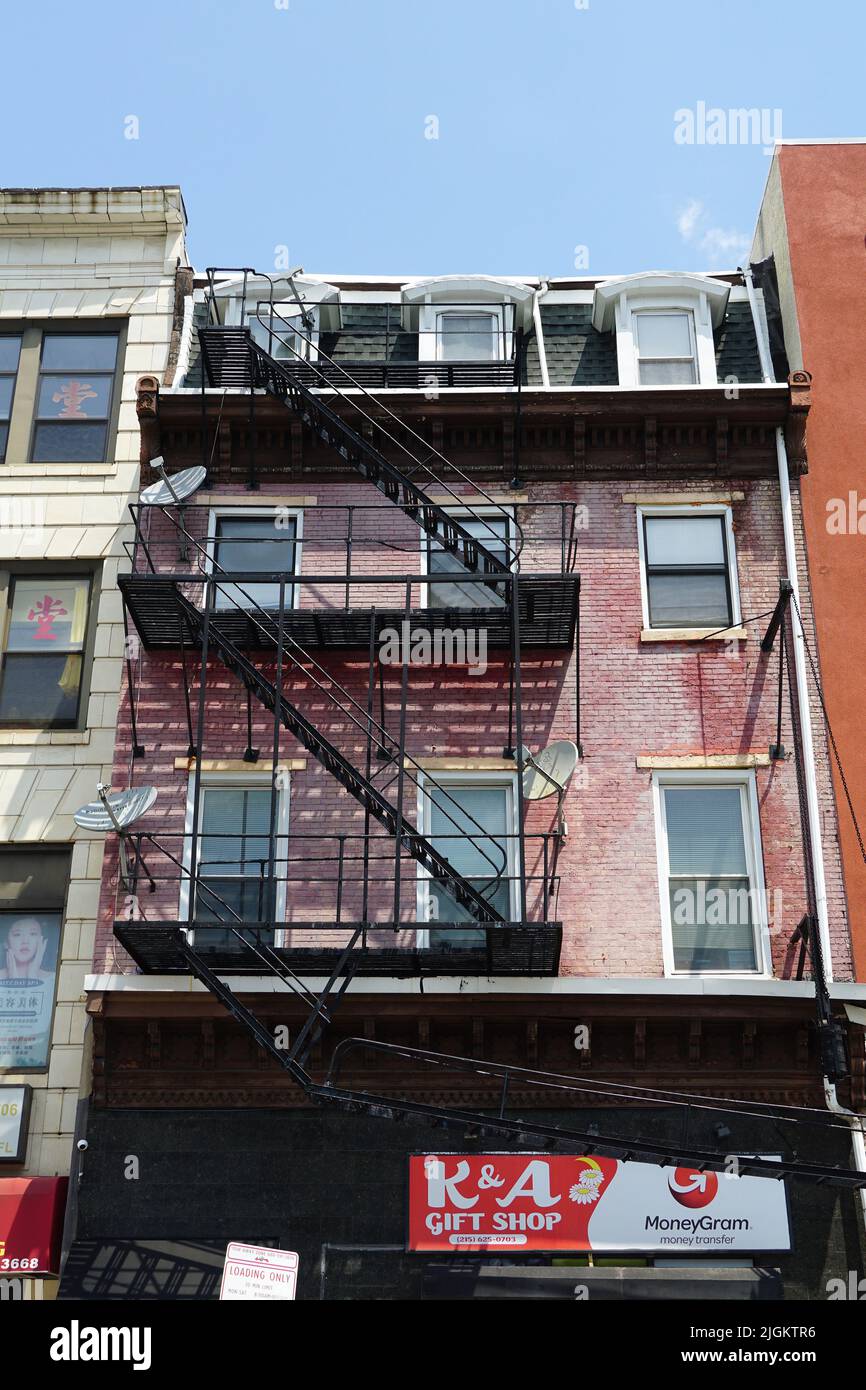 Fire escape stairs, Philadelphia, Pennsylvania, USA, North America ...