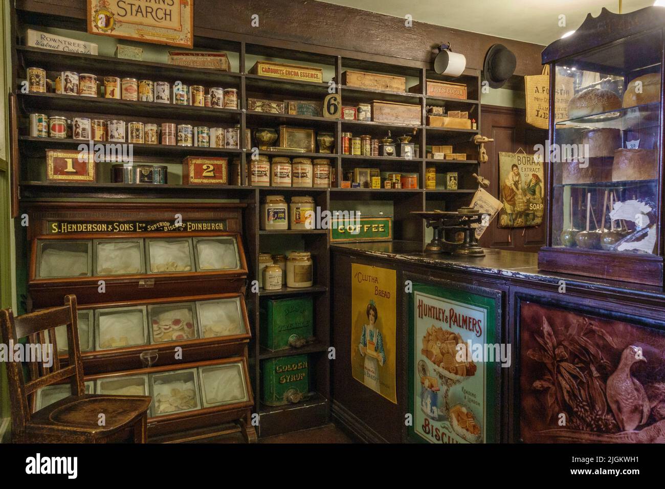 Recreation of inside small Victorian food shop the Abbey House Museum ...