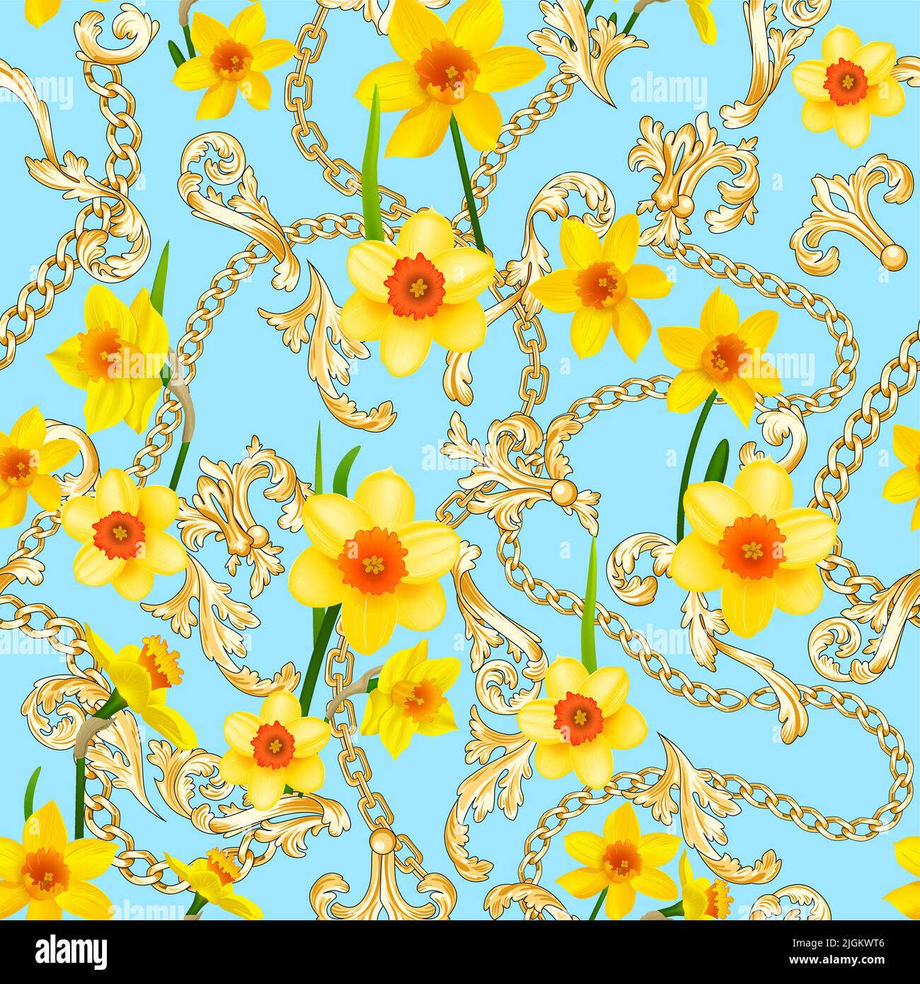 Flowers with golden chains Stock Vector Image & Art - Alamy