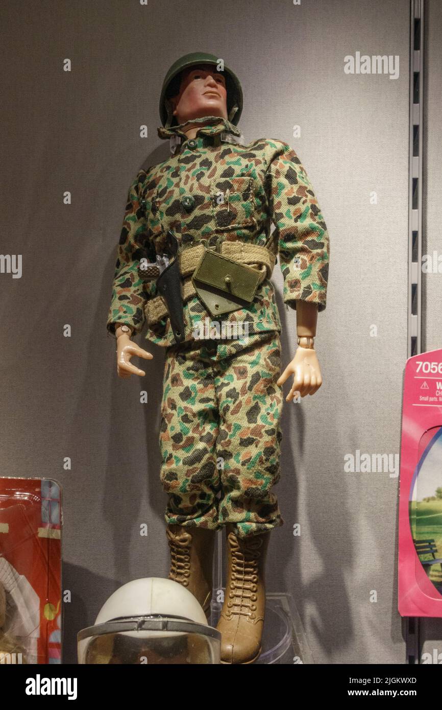 A vintage Action Man figure on display in a museum in the UK Stock ...